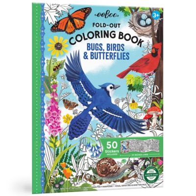 eeBoo Fold-Out Coloring Book: Bugs, Birds & Butterflies at Tractor ...