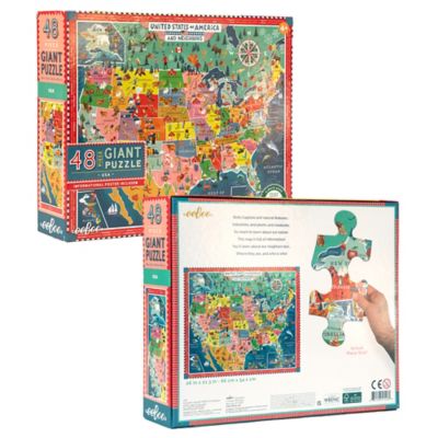 eeBoo Giant Puzzle: USA Map, 48 pc.