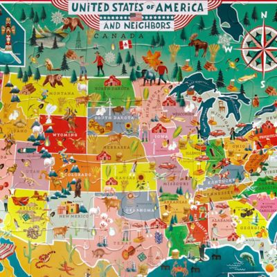 eeBoo Giant Puzzle: USA Map, 48 pc.
