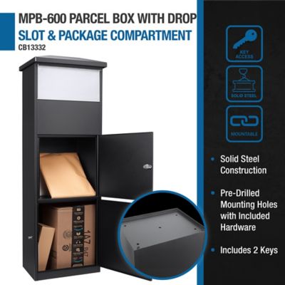Barska MPB-600 Dual Compartment Locking Parcel Box with Package Compartment