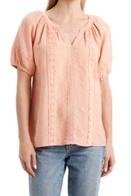 Vintage Threads Women's Spanish Linen Blouse, M,Coral Pink at Tractor ...
