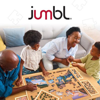 JUMBL 1000 pc. Puzzle Board with Drawers, Lazy Susan & Cover, Rotating ...