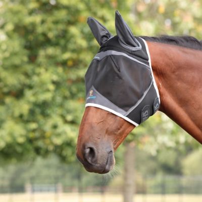 Shires Equestrian Products Air Motion Fly Mask with Ears, Pony,Dark ...