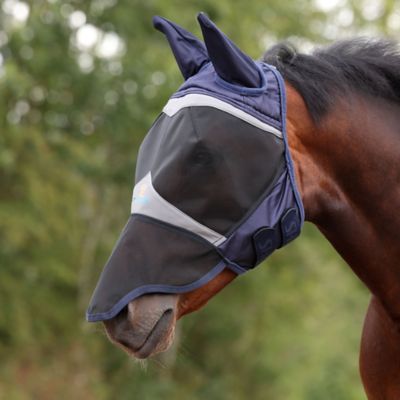 Shires Equestrian Products Fine Mesh Fly Mask with Ears & Nose ...