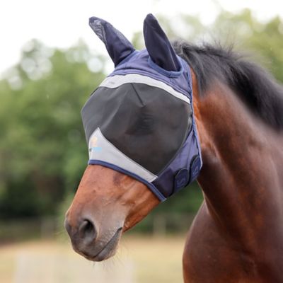 Shires Equestrian Products FlyGuard Pro Fine Mesh Fly Mask with Ear ...