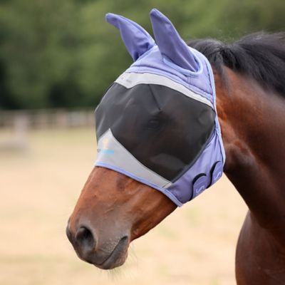 Shires Equestrian Products FlyGuard Pro Fine Mesh Fly Mask with Ear ...