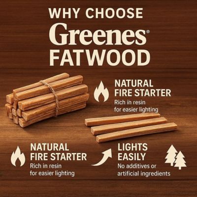 Greenes Fence Fatwood - 50 lb. Box 100% Natural Pine Resin Fire Starter