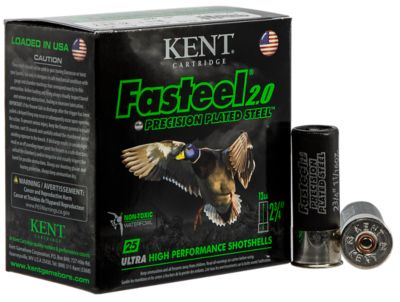 Kent Cartridge 12-Gauge Fasteel 2.0 Precision Plated Steel 4-Shot ...