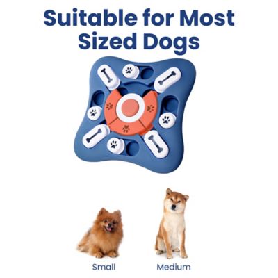 PawsPik Interactive Treat Dispensing Puzzle Dog Toy, Blue & Orange