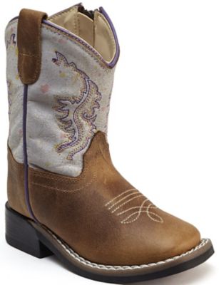 Old West Toddler's Western Boots, 6.5,White Crackle Shaft at Tractor ...