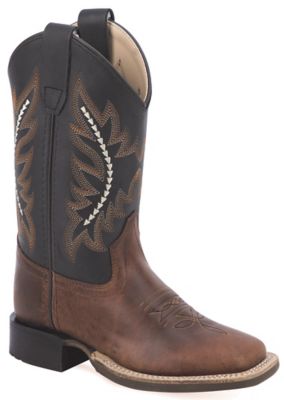 Old West Children's Western Boots, 2,Light Brown Foot/Black Canyon ...
