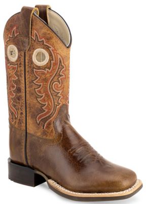 Old West Children's Western Boots, 8.5,Vintage Brown Foot/Burnt Brown ...
