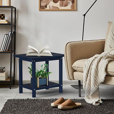 Upland Adirondack Square Side Table - 18.4 in. HDPE Outdoor End Table ...