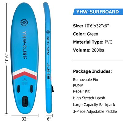 inQracer 10 ft. 6 in. Inflatable Stand Up Paddle Board with Free ...