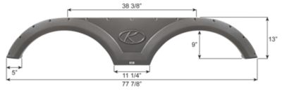 Icon Fender Skirt, Tandem, Keystone, FS2248, Light Driftwood Metallic ...