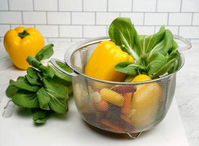 RSVP International Endurance Stainless Steel Mesh Basket, Wide Rim