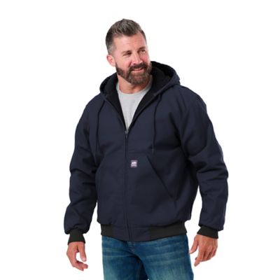 Berne Men's Heritage Duck Hooded Active Work Jacket, 6XLT,Navy at ...