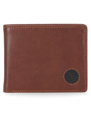 Timberland Leather Passcase Wallet With Rubber Patch Logo, Brown at ...