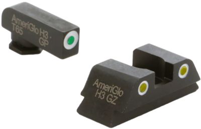 AmeriGlo Classic Tritium Sight Set for Glock, Green Tritium White ...