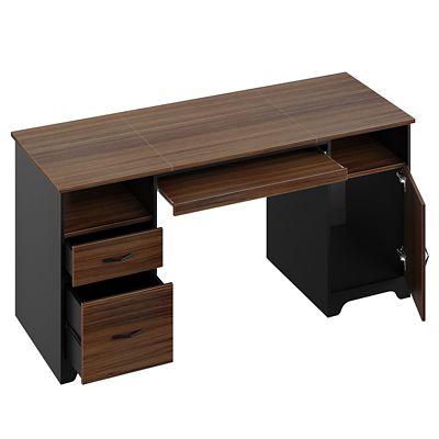 Bestier 59 in. Home Office Desk with A4 File Drawer, Keyboard Tray ...