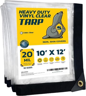 Seal Skin Covers Seal Skin Waterproof Clear Tarp 10 x 12ft., 20 mil ...