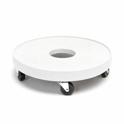 DeVault Enterprises 12 in. Rolling Plant Caddy with Drain Hole, White ...