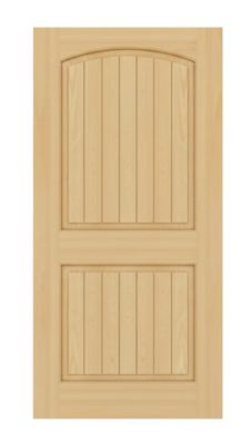 EightDoors 28 x 80 x 1-3/8in. Unfinished 2-Panel Arch Top V-Groove ...