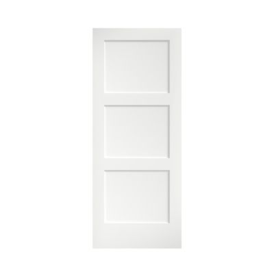 EightDoors 28 x 80 x 1-3/8in. Shaker White Primed 5-Panel Solid Core ...