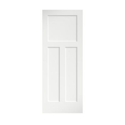 EightDoors 24 x 80 x 1-3/8in. Shaker White Primed T-Shape 3-Panel Solid ...