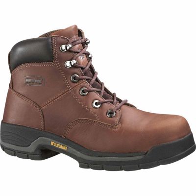 Wolverine Men's Harrison Round Toe Lace-Up Work Boots, 6 in., 9,Brown ...