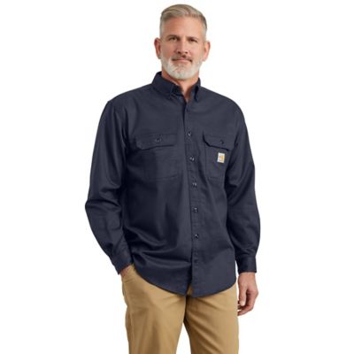 Carhartt Men's Flame-Resistant Classic Twill Work Shirt, L Tall,Dark ...
